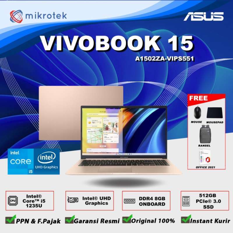 Jual Asus Vivobook A1502za/vips552 Ci5 1235u 8gb 512gb Ssd 15,6 W11+ohs Vips553 - Asus Vivobook ...