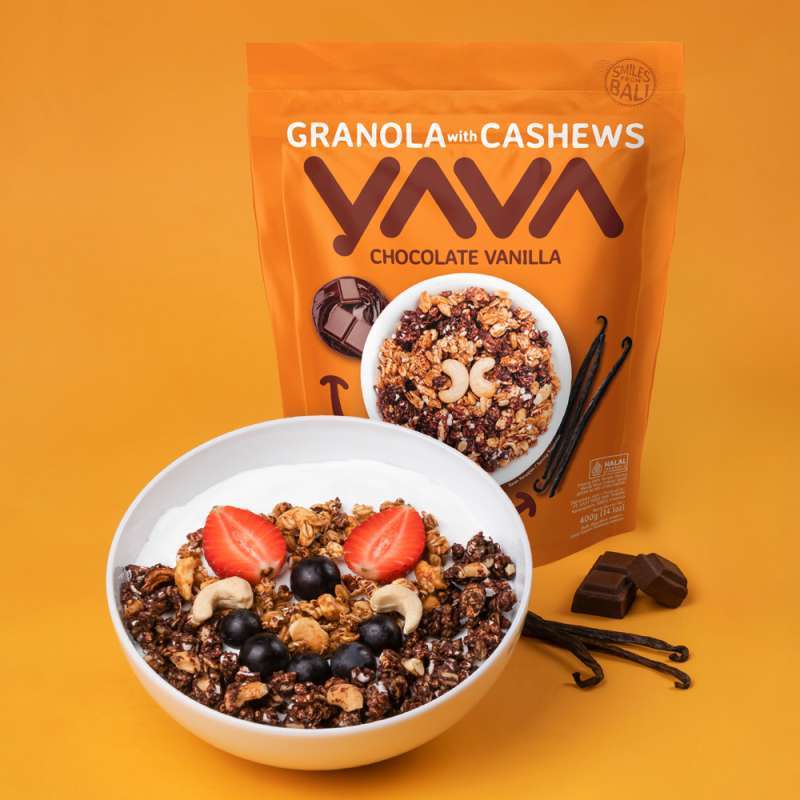 Promo YAVA Twin Pack Granola Chocolate Vanilla (2 x 400g) Diskon 12% di ...