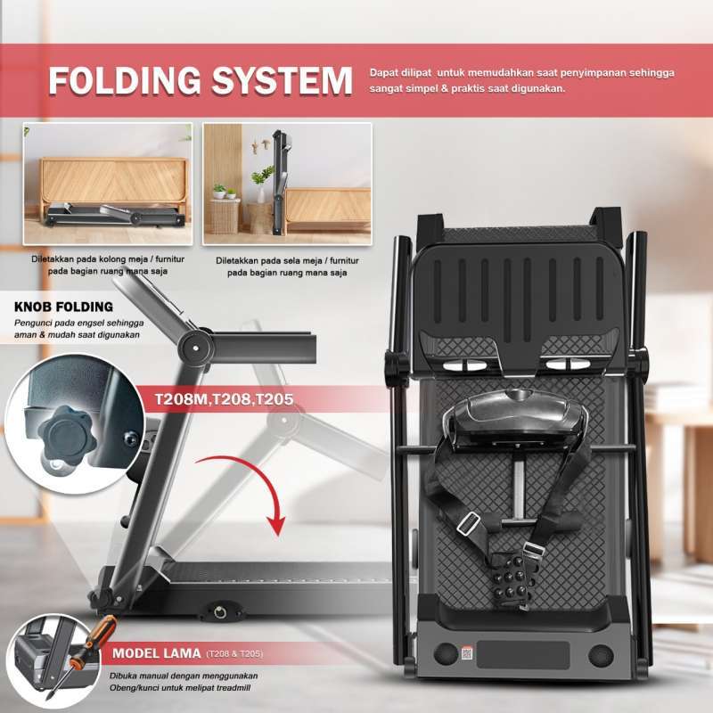 Promo Twen T208 Treadmill Elektrik Motorized Treadmill Listrik ...