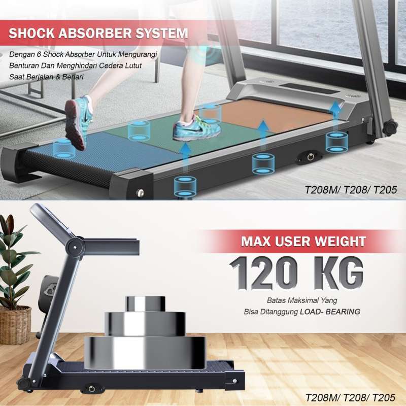 Promo Twen T208 Treadmill Elektrik Motorized Treadmill Listrik ...