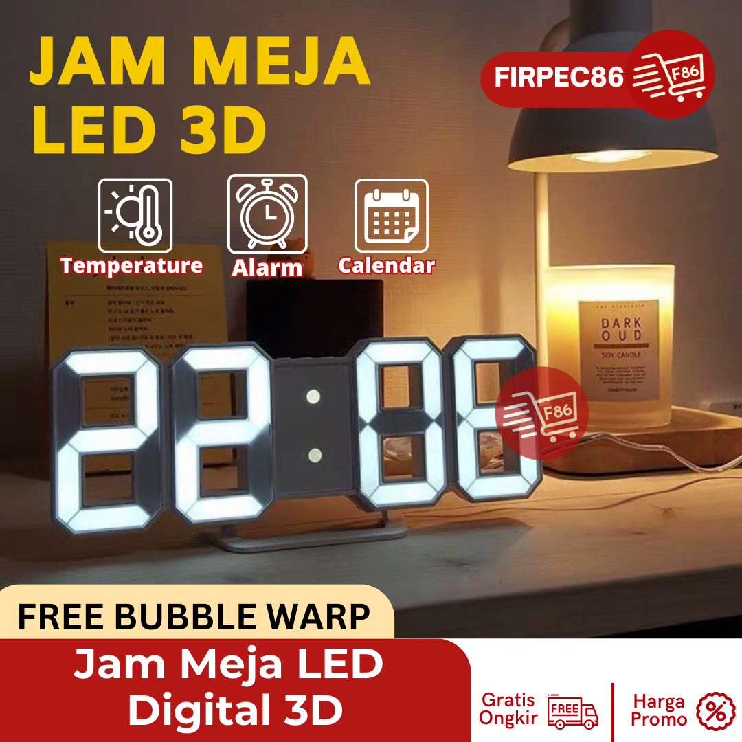 Promo Jam Meja Digital Led Jam Digital Meja - Led Digital 3d Clock ...