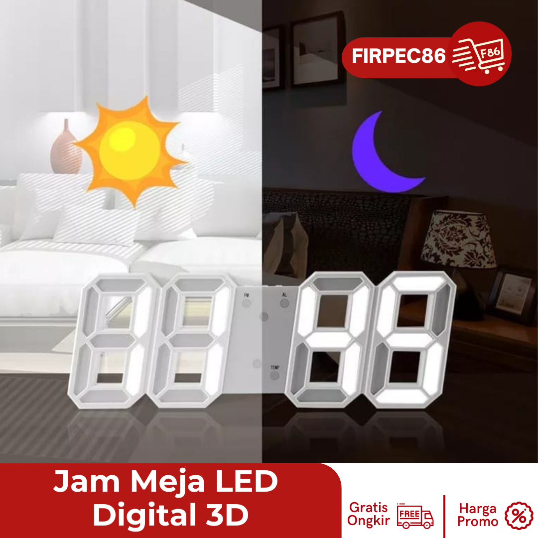 Promo Jam Meja Digital Led Jam Digital Meja - Led Digital 3d Clock ...