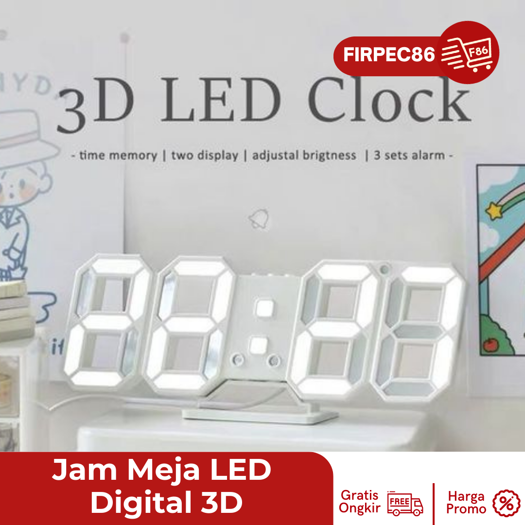 Promo Jam Meja Digital Led Jam Digital Meja - Led Digital 3d Clock ...