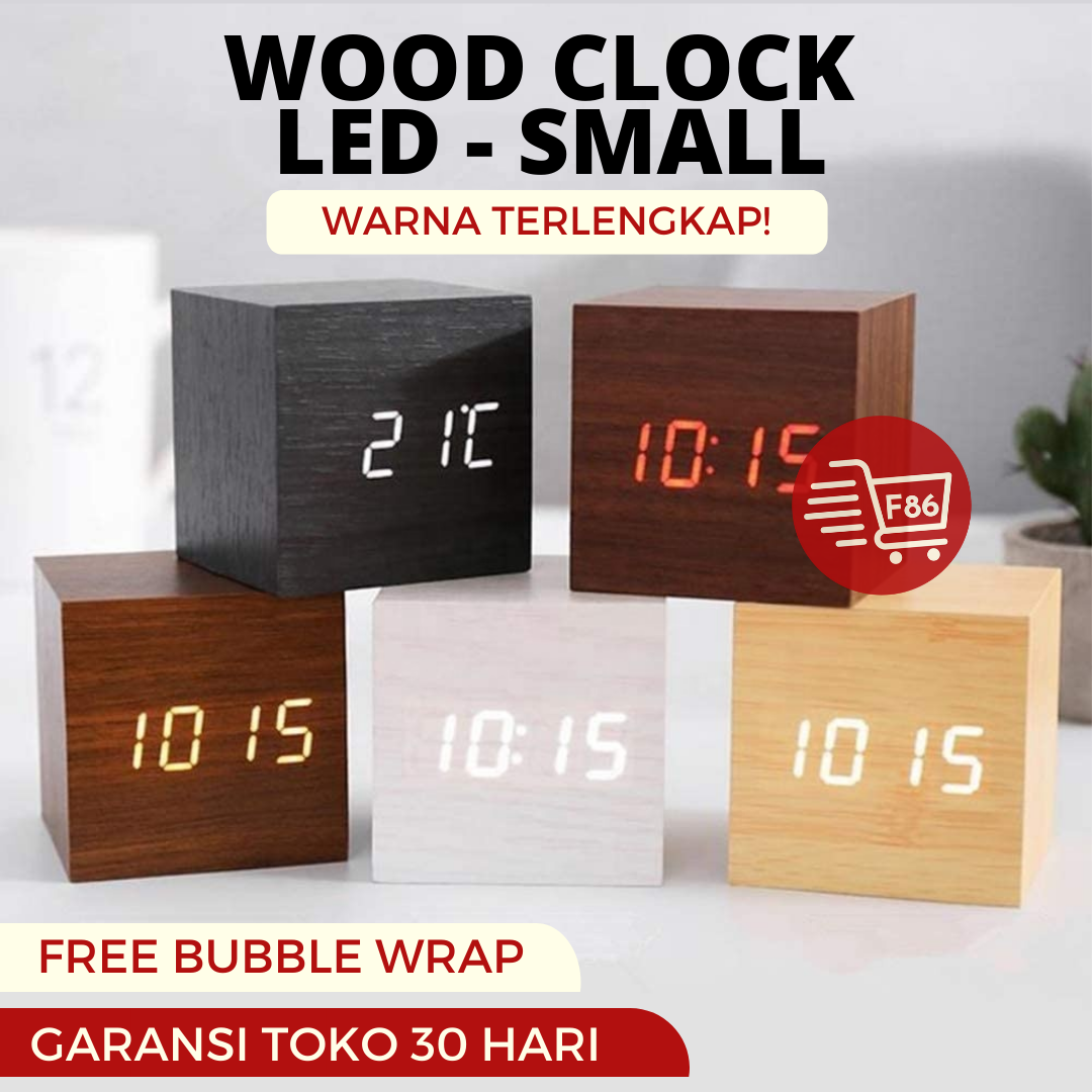 Promo Jam Digital Kayu Meja Led/ LED Wooden Small Table Clock Desk ...