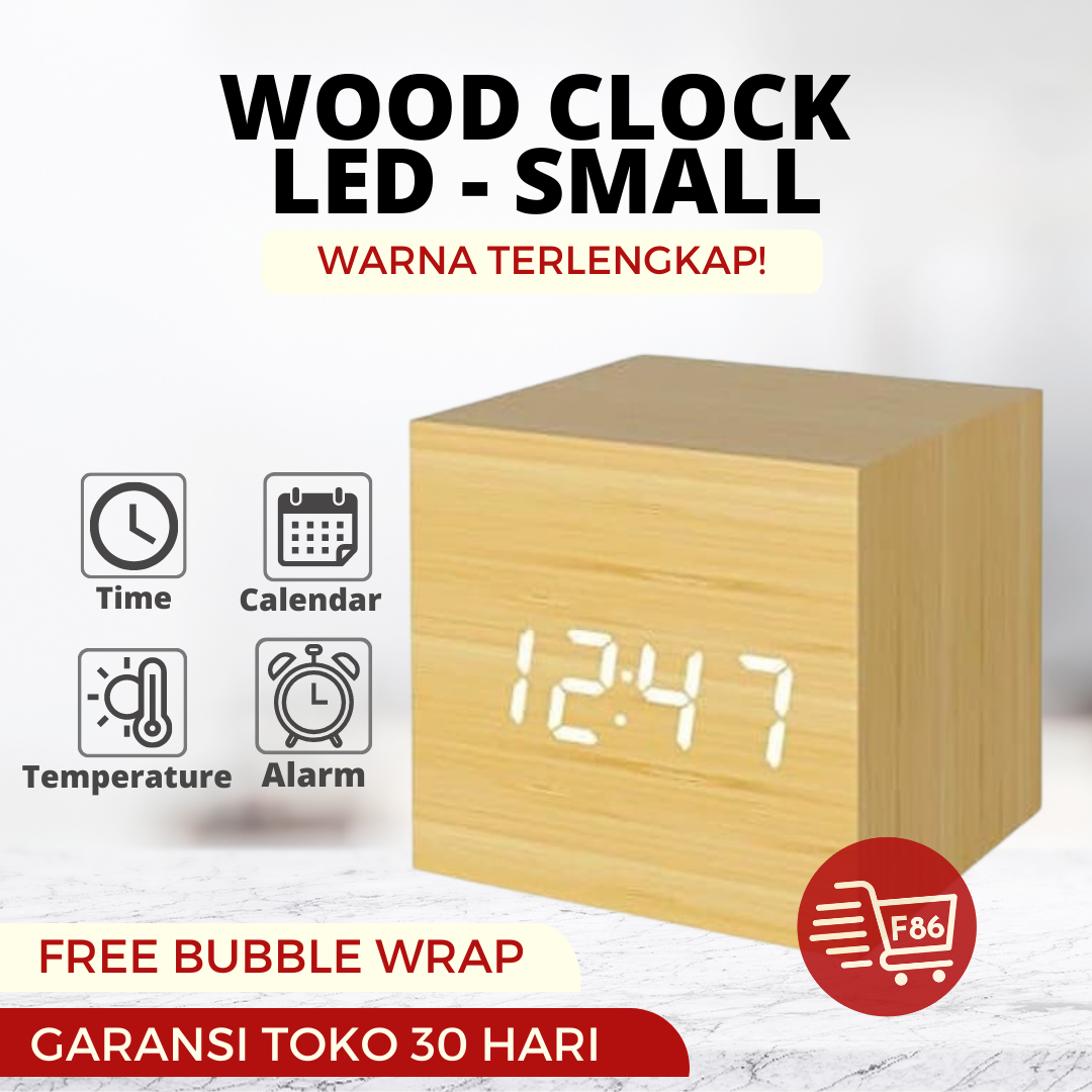Promo Jam Digital Kayu Meja Led/ LED Wooden Small Table Clock Desk ...