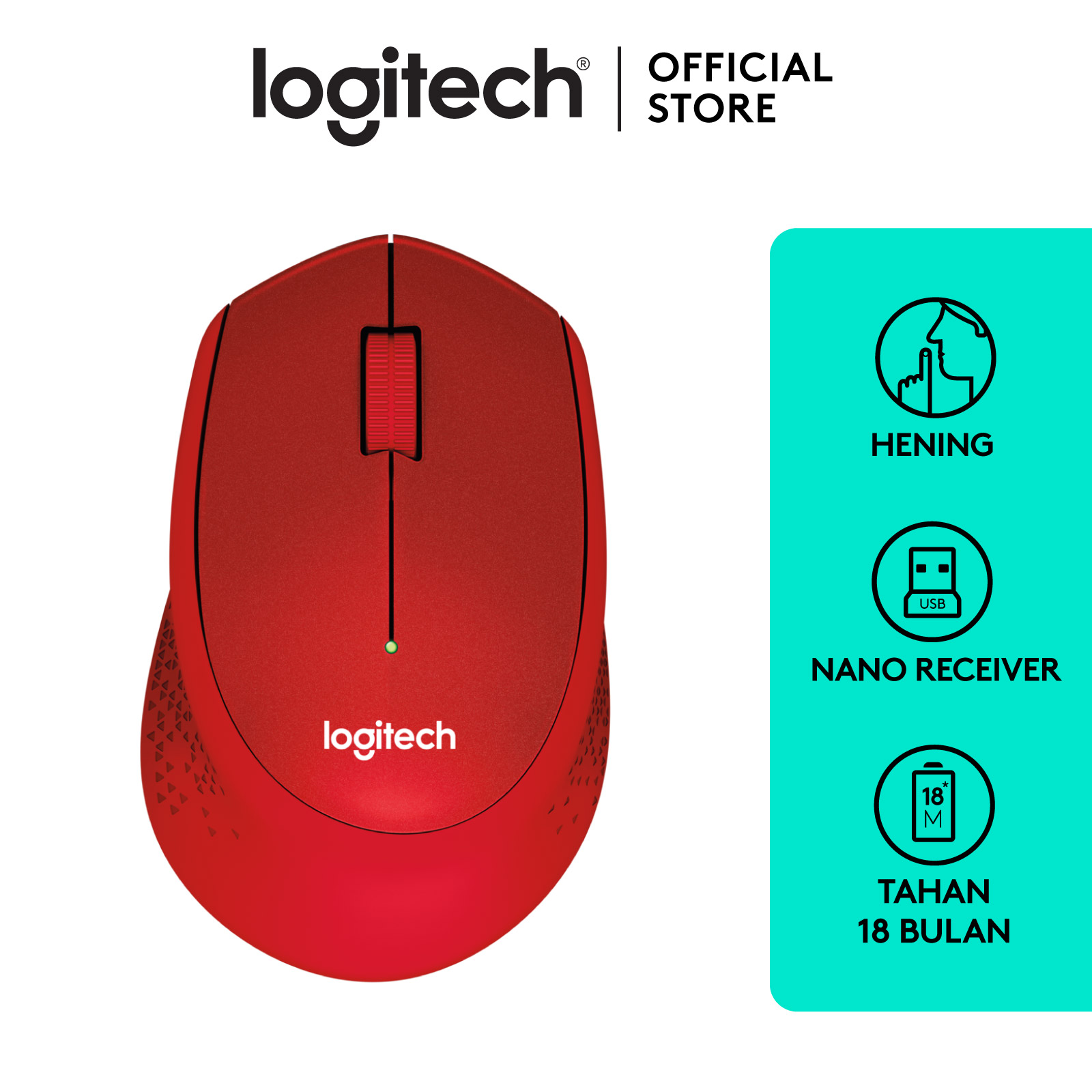 Promo Logitech M331 Silent Plus Wireless Mouse - Red Diskon 22% Di Seller Logitech Flagship ...