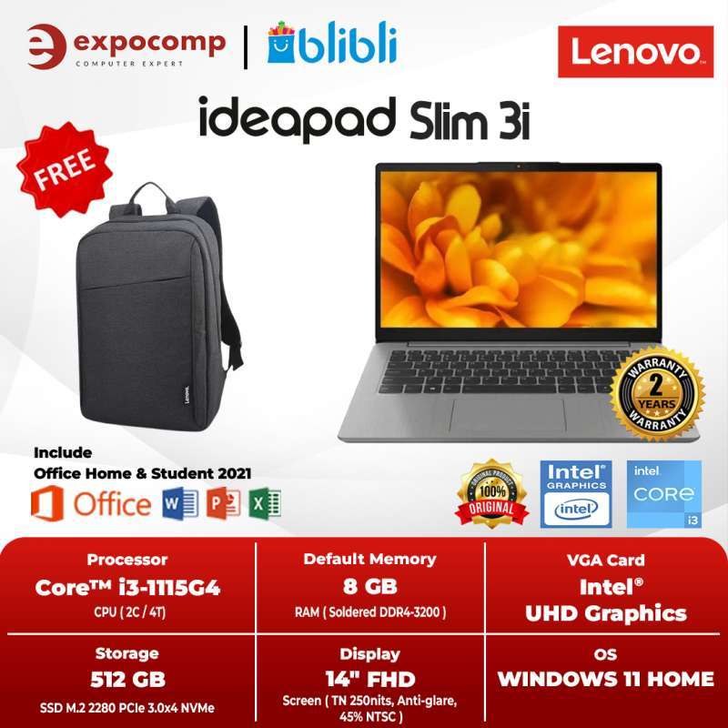 Jual Lenovo Ideapad Slim Itl Original Murah Harga Diskon Juni Blibli