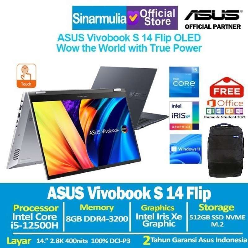 Promo Asus Vivobook S Flip Oled Tp Za I H Gb K Touch Win Diskon Di