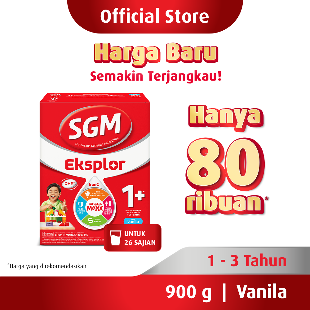 Promo Sgm Eksplor Aktif 1+ Pro-gressmaxx Vanila Susu Formula 900 G ...