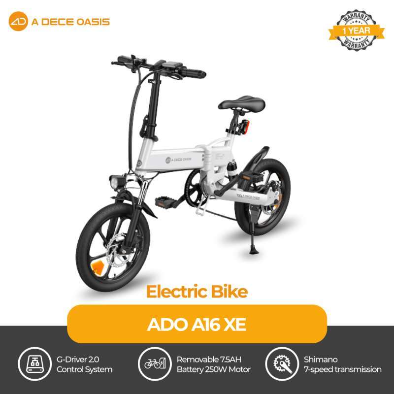 Jual ADO A16 XE White Ebike-16 Inch Folding Electric Mountain Bike di Seller ADO EBIKE Official ...