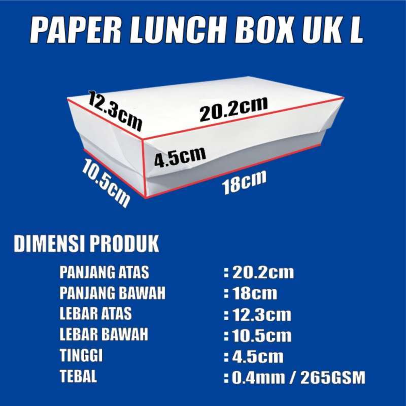 Jual Paper Lunch Box Putih Uk L Per Dus Food Tray Kotak Makan Kertas ...