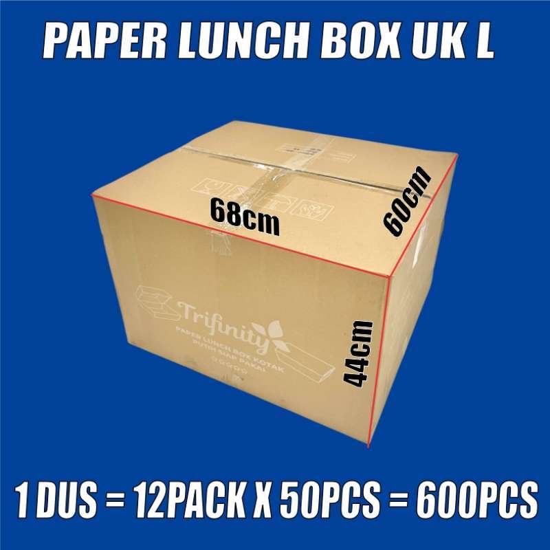 Jual Paper Lunch Box Putih Uk L Per Dus Food Tray Kotak Makan Kertas ...