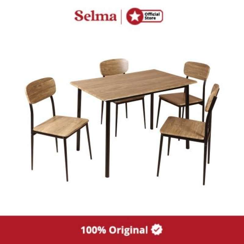 Promo Selma Hans Table Set Dark Oak Diskon 43% Di Seller Selma Official ...