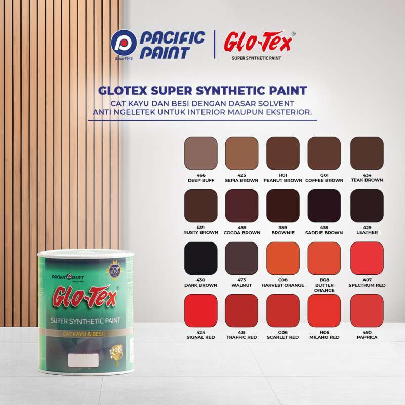 Promo Glotex Super Synthetic Paint-cat (kayu & Besi)- Leather-0.9liter ...