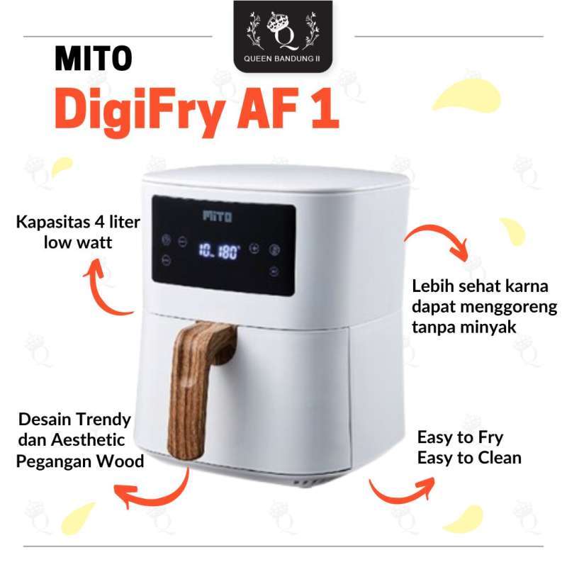 Jual Mito Air Fryer / Airfryer / Digital Air Fryer Af-1 4liter - White Di Seller Queen Bandung ...