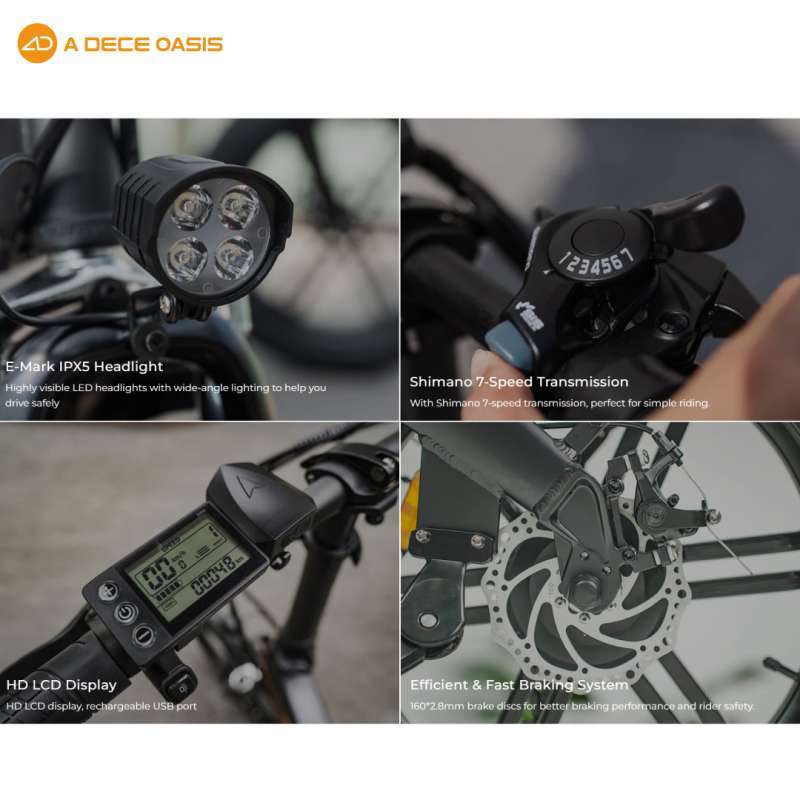 Jual Ado A20f+ Black Ebike-20 Inch Fat Tire Folding Electric Bike Di ...