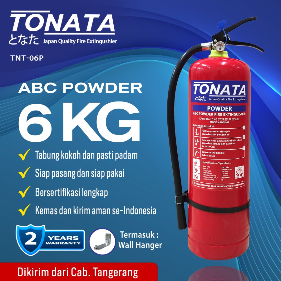 Promo TONATA Apar Bubuk ABC Powder Set Komplit Perkakas Keselamatan [6 kg] Diskon 16% di Seller ...