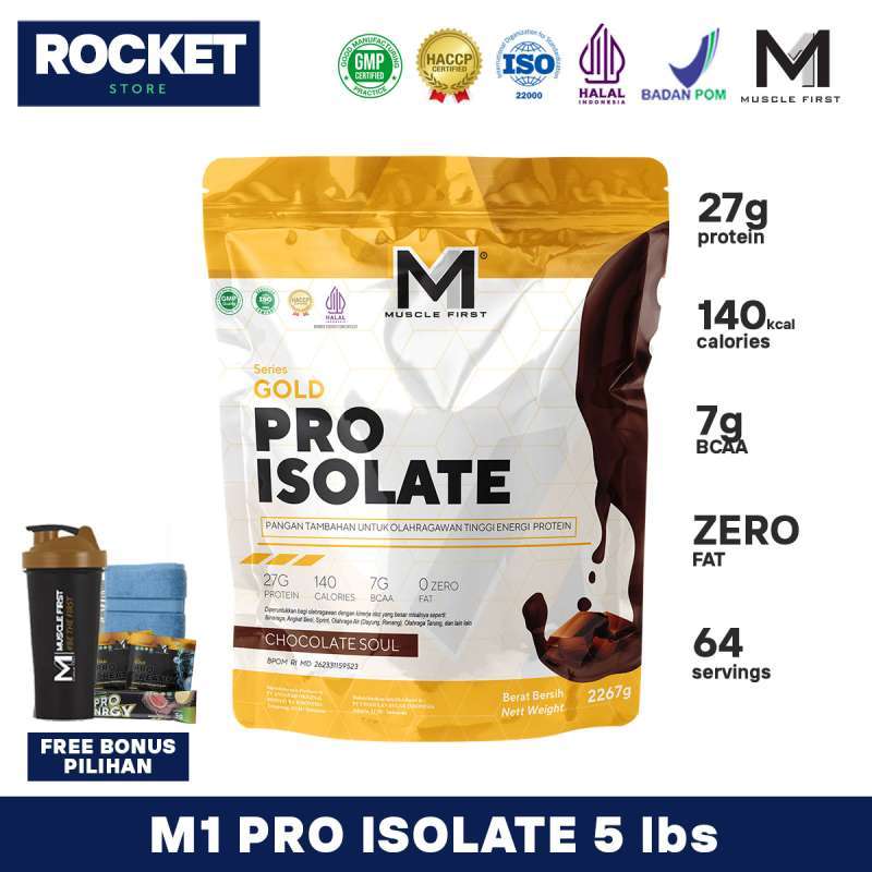 Jual Muscle First M1 Coklat Pro Gold Whey Protein Isolate [5 Lbs ...