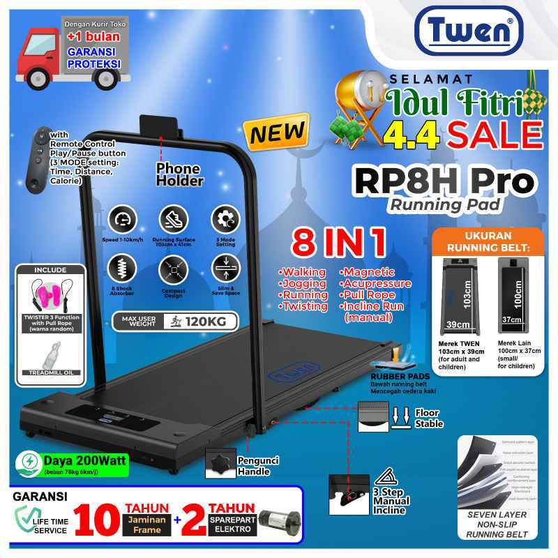 Promo Twen Running Pad Rp8 Rp8h Plus Rp8h+ Walking Pad Treadmill ...