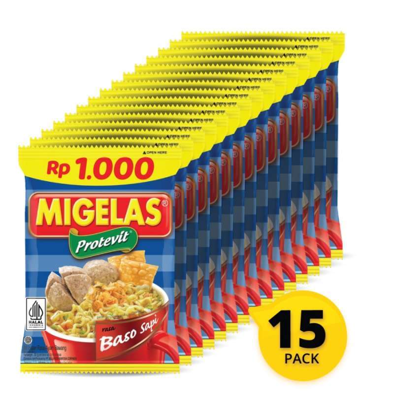 Promo Migelas Rasa Baso Sapi Renceng [1 Renceng Isi 15 Sachet] Diskon ...