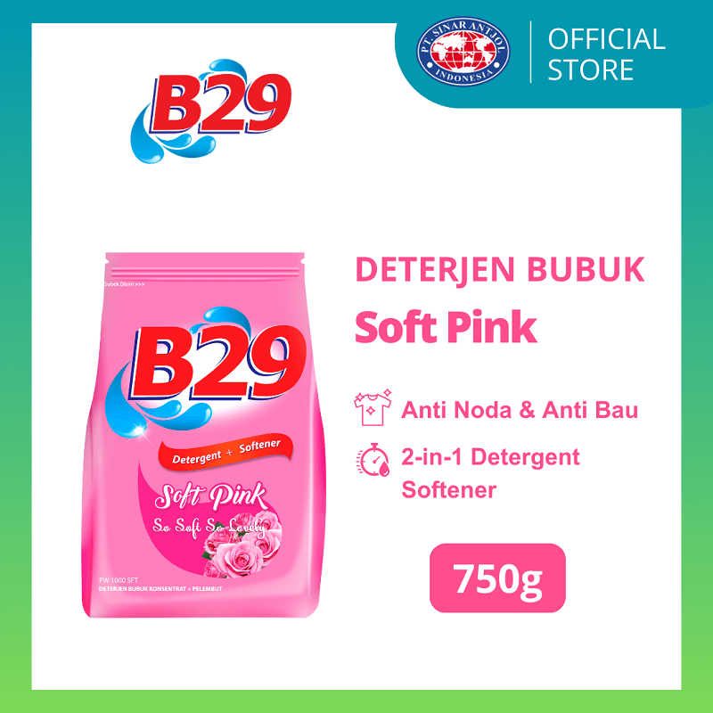 Jual B29 Detergent Powder Plus Softener [750 g] Pink BDG di Seller ...