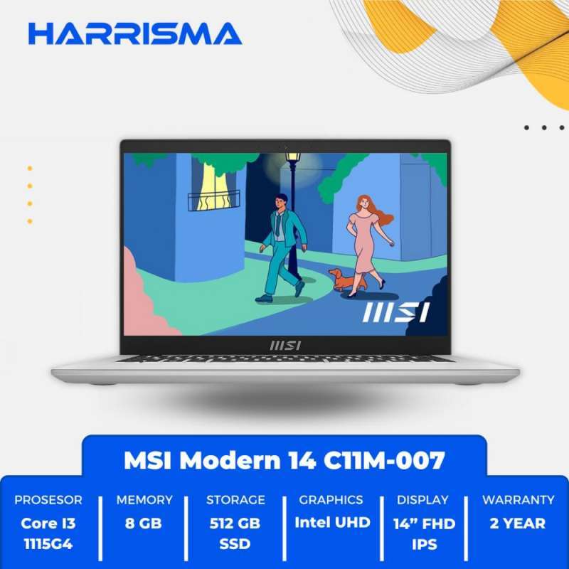 Promo Msi Modern 14 C11m-007 I3-1115g4/8gb/ssd 512gb/14”fhd Ips Silver Diskon 14% Di Seller ...