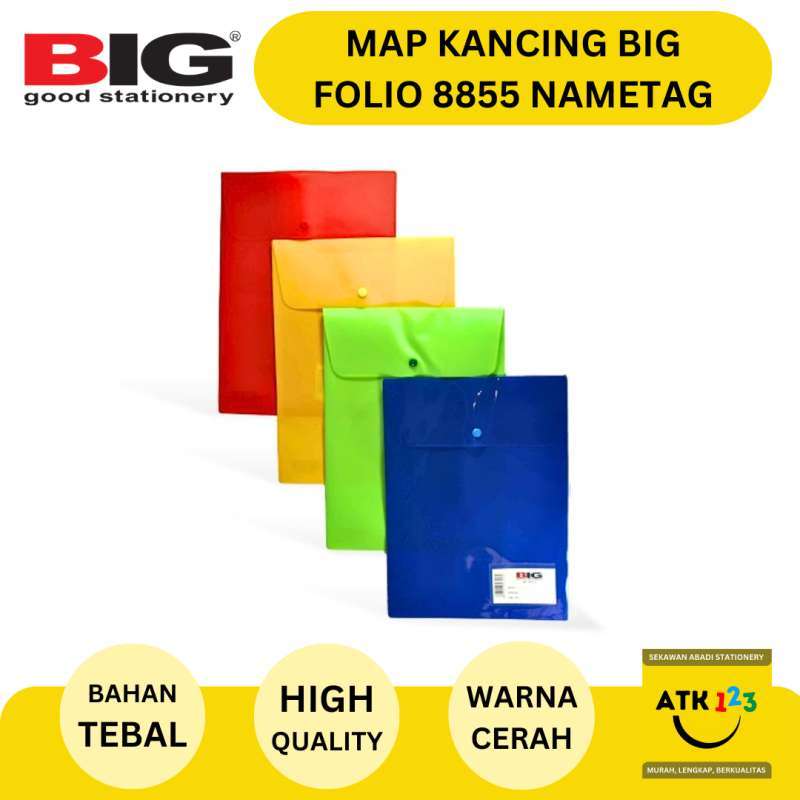 Jual Map Kancing Plastik Folio Model Envelope Tegak BIG No. 8855 dengan ...