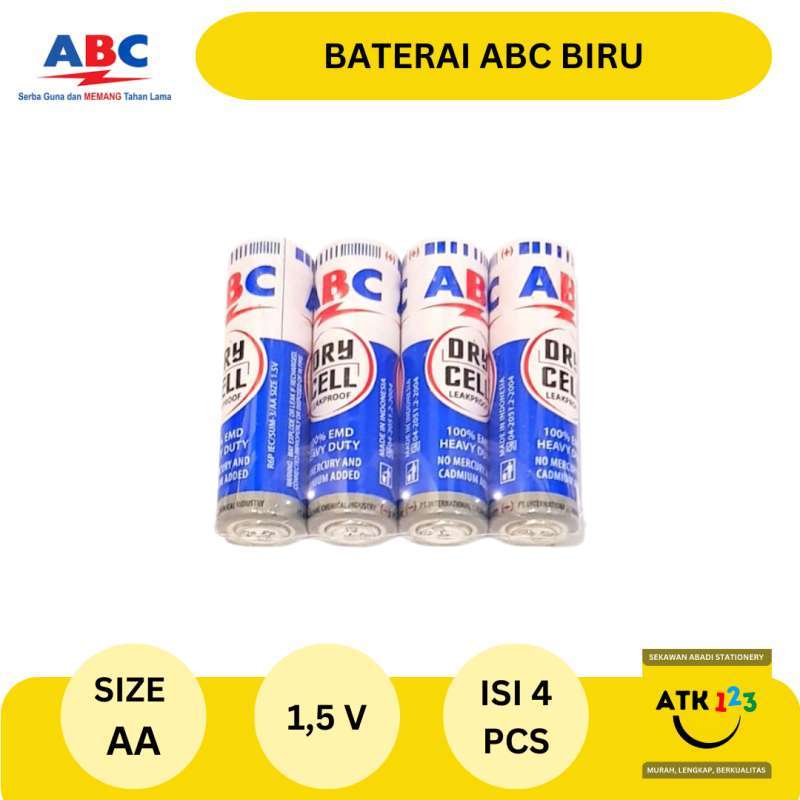 Jual Baterai / battery ABC Biru AA Isi 4 pcs di Seller Toko ATK123 ...