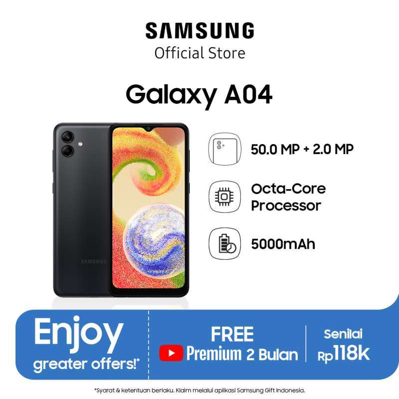 Jual Samsung Galaxy A04 Smartphone [4/64GB] - Black di Seller Samsung ...