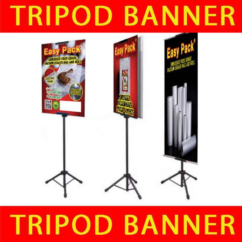 Jual Standing Tripod Banner Display 2 Sisi Poster Lengkap Siap Pakai ...