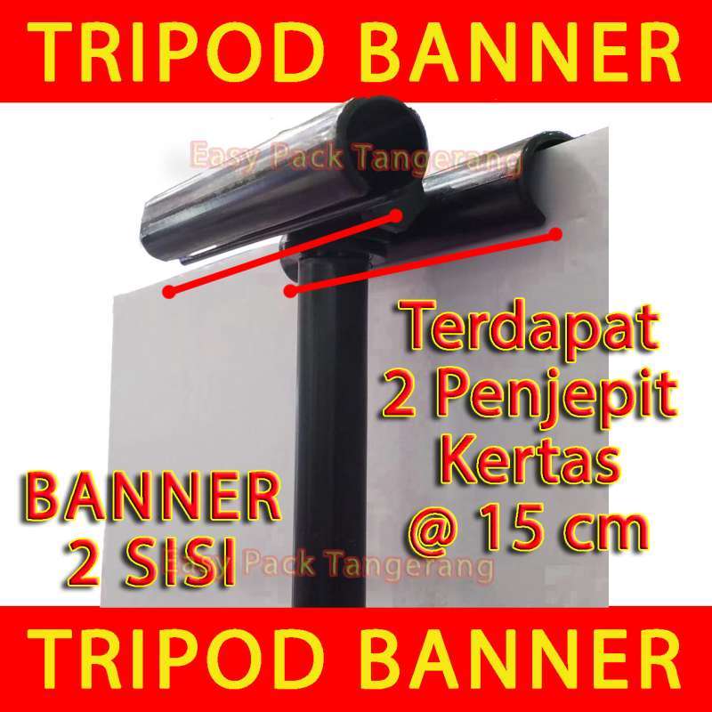 Jual Standing Tripod Banner Display 2 Sisi Poster Lengkap Siap Pakai ...
