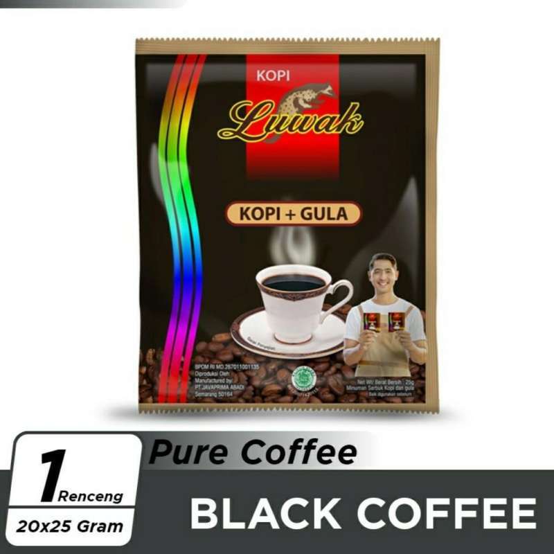 Jual KOPI LUWAK KOPI HITAM LUWAK 1 RENCENG ISI 20 SACHET di Seller Toko ...