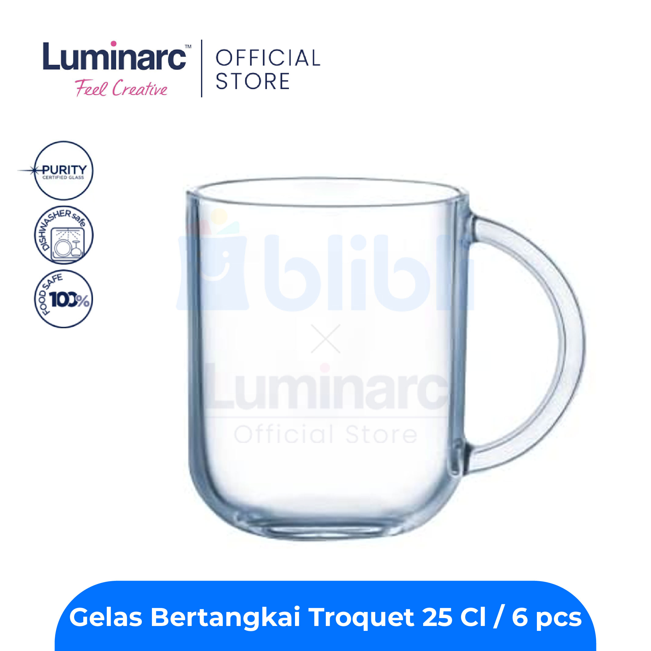 Promo Luminarc Gelas Bertangkai Troquet 25 Cl / 6 Pcs Diskon 12% Di ...