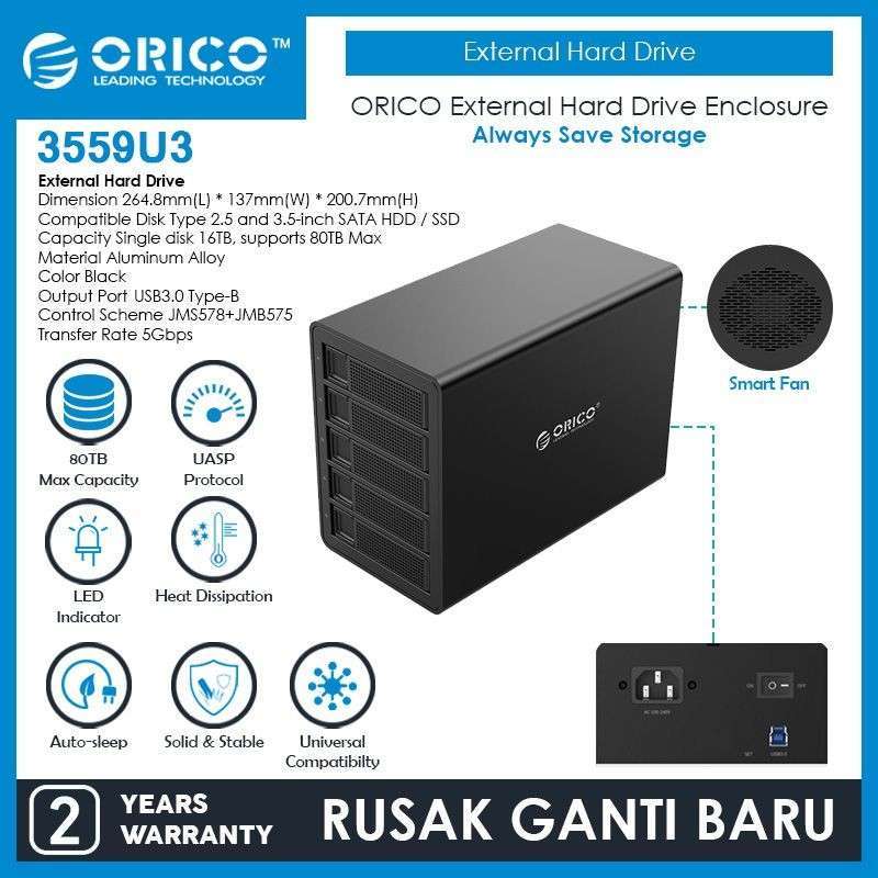 Promo ORICO 3559U3 External Hard Drive Enclosure Diskon 12% di Seller Vidsen Online - Mangga Dua ...