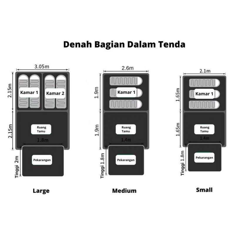 Promo Tenda Camping Keluarga 2 Ruang Kapasitas 5-8 Orang / Tenda Hiking ...
