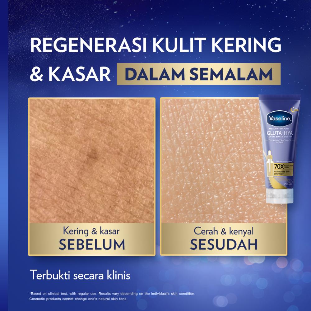 Promo Vaseline Healthy Bright Gluta Hyaluron & Peptide Serum Overnight ...