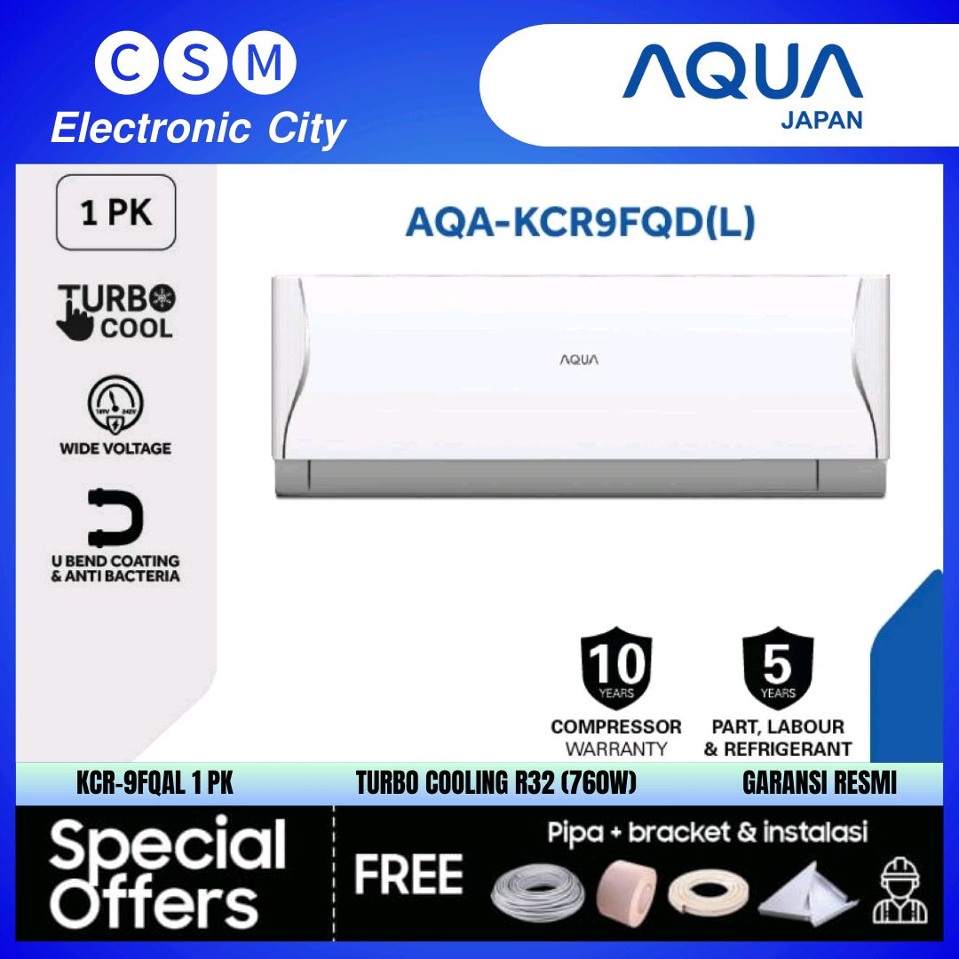 Jual Ac Aqua Japan Aqa-kcr9fqal 1 Pk Turbo Cooling R32 (760w) [garansi ...