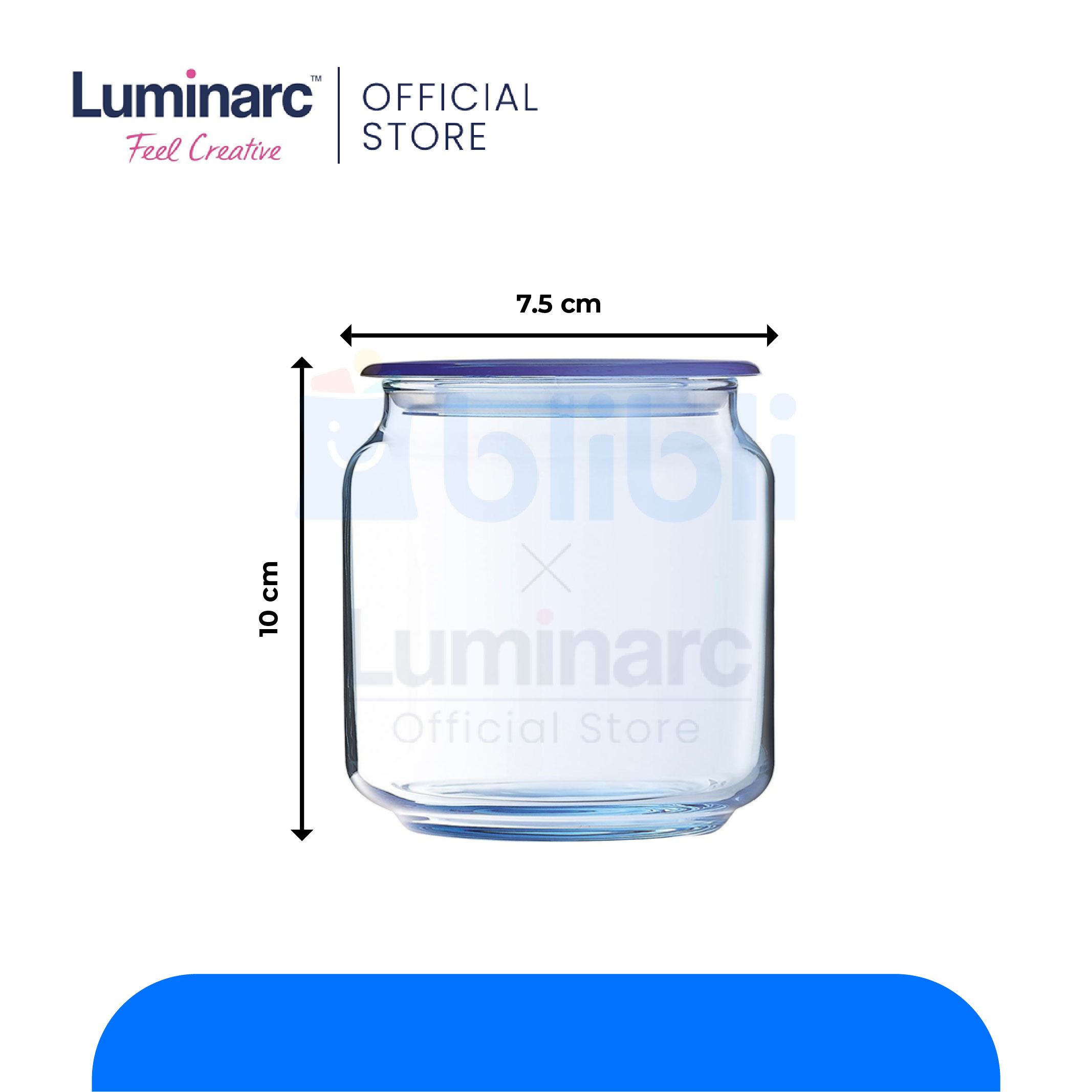 Promo Luminarc Toples Rondo Jar Ice Blue 0.5 Liter / 2 Pcs Diskon 12% ...