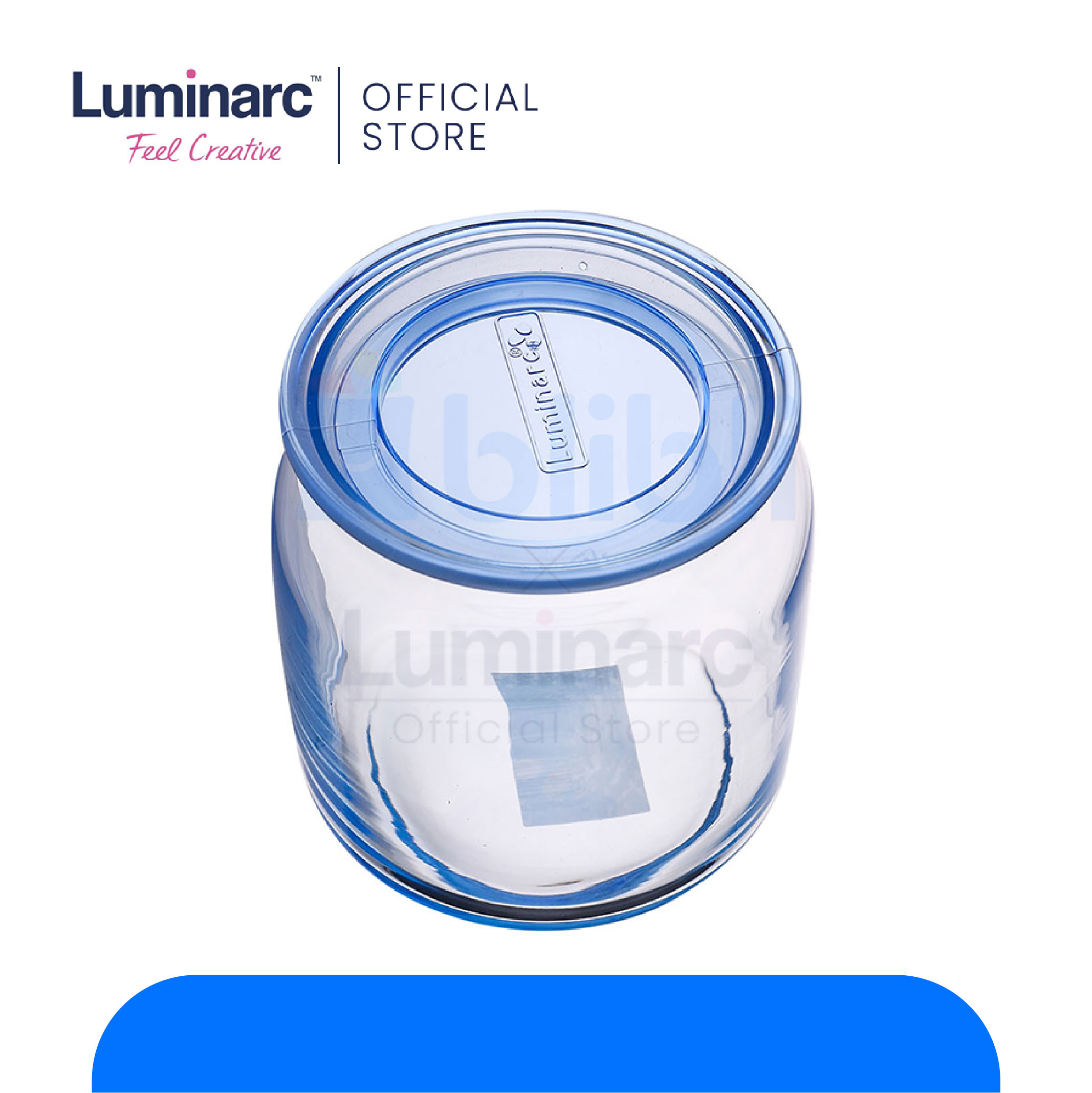 Promo Luminarc Toples Rondo Jar Ice Blue 0.5 Liter / 2 Pcs Diskon 12% ...