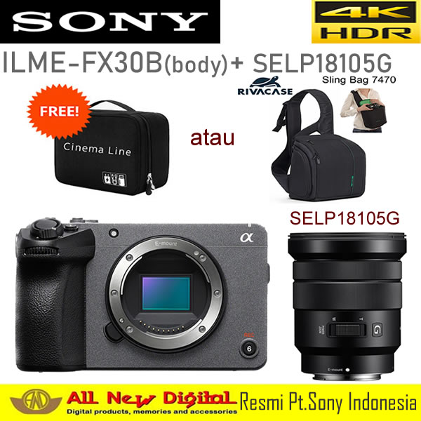 Promo Sony Cinema Line ILME FX30 Body - Exmor R APS-C 120p 4:2:2 10 bit Diskon 7% di Seller ...