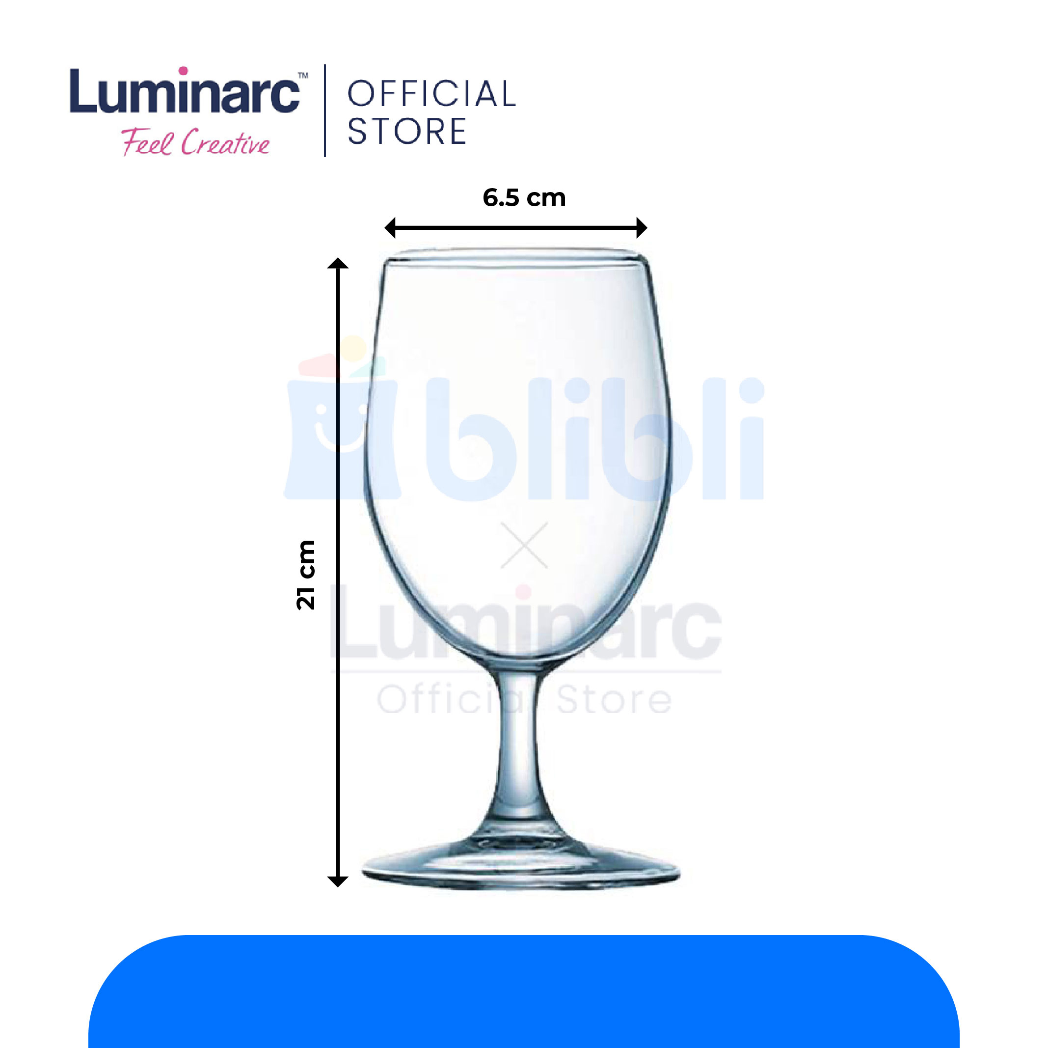 Promo Luminarc Gelas Berkaki Raindrop Water 350 Ml / 6 Pcs Diskon 12% ...