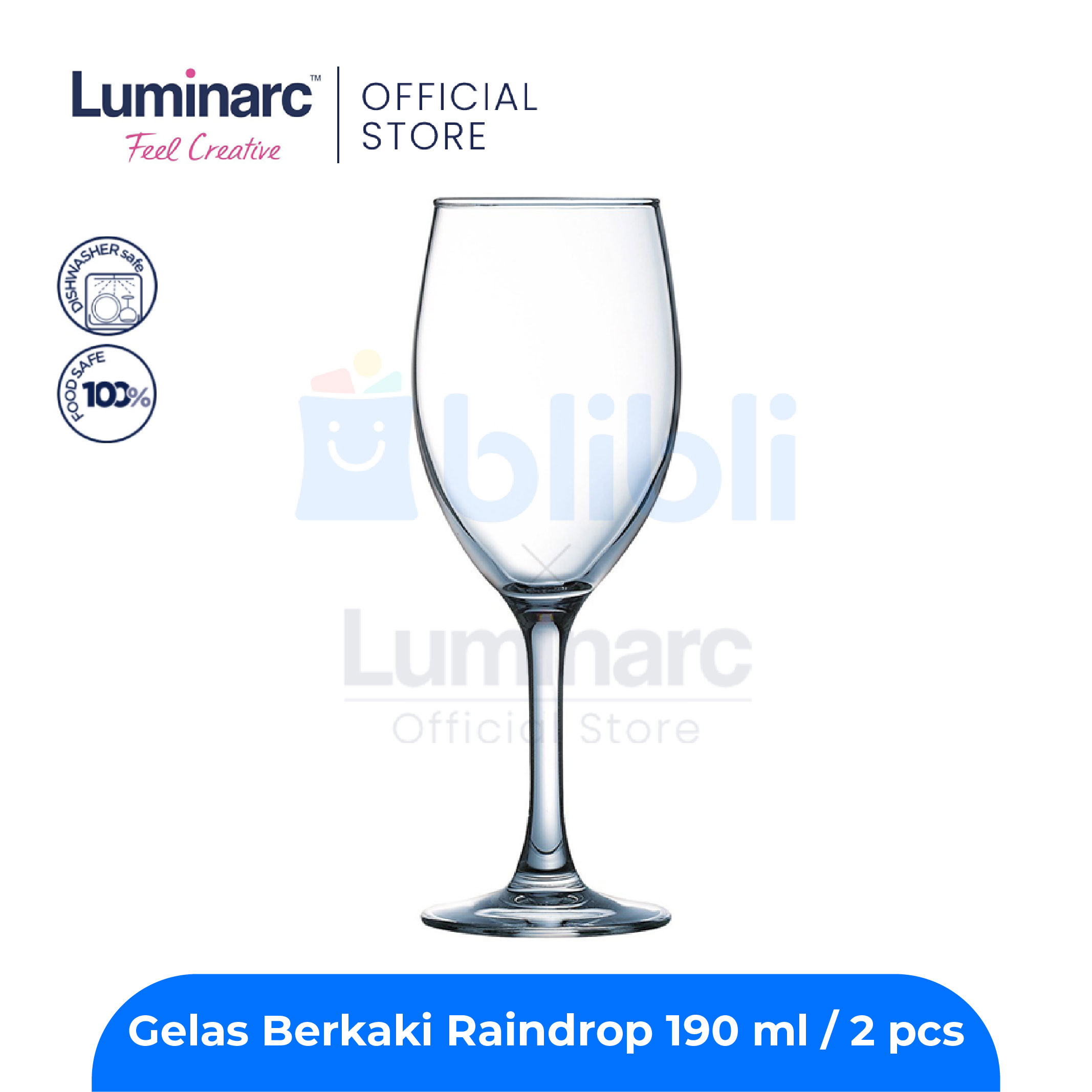 Promo Luminarc Gelas Berkaki Raindrop 190 Ml / 2 Pcs Diskon 12% Di Seller Luminarc Official ...