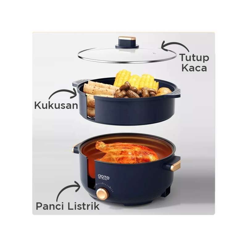 Promo Goto Oscar Panci Listrik Elektrik Fry Pan 3l Goreng Kukus ...