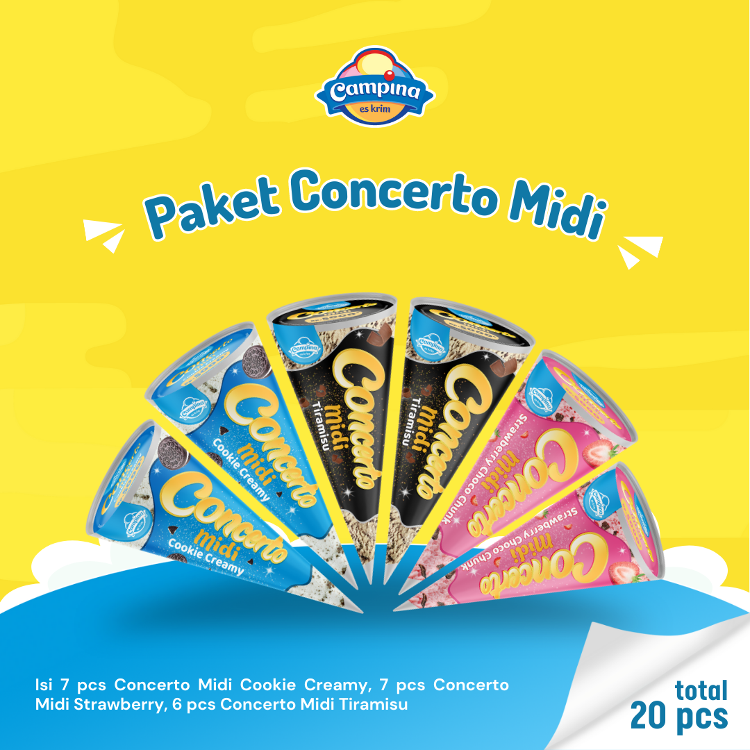 Jual CAMPINA ICE CREAM PAKET CONCERTO MIDI - ES KRIM di Seller PT ...