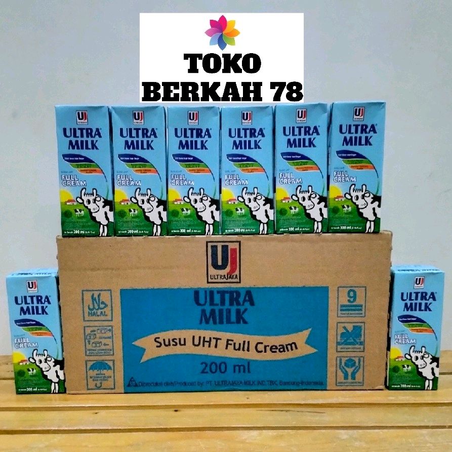 Jual Susu Ultra Milk Full Cream 200 Ml ( 1 Karton ) Di Seller Toko ...