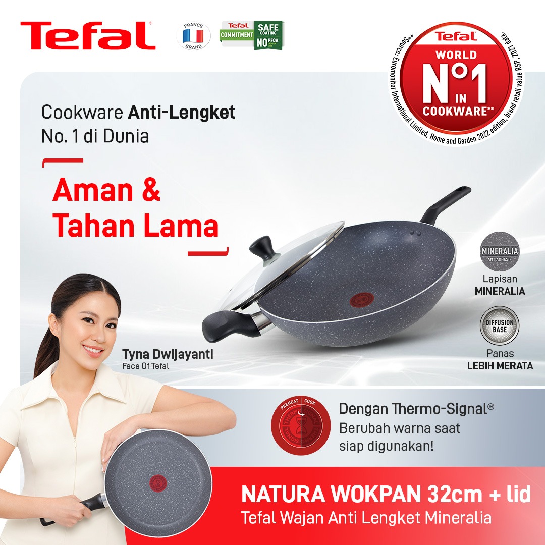 Promo Tefal Natura Wokpan 32cm+ Lid - Panci Wajan Penggorengan Diskon 37% Di Seller Tefal ...
