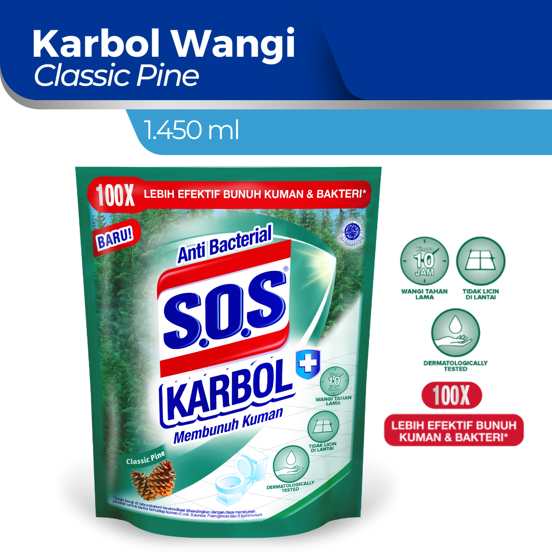 Promo Sos Karbol Wangi Antibacterial - Classic Pine 1450 Ml Diskon 36% ...