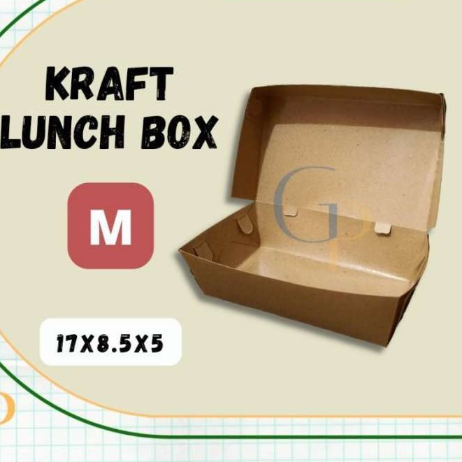 Jual Paper Lunch Box Ukuran M Bahan Kraft/ Lunch Box Ramah Lingkungan Di Seller Grace Packaging ...