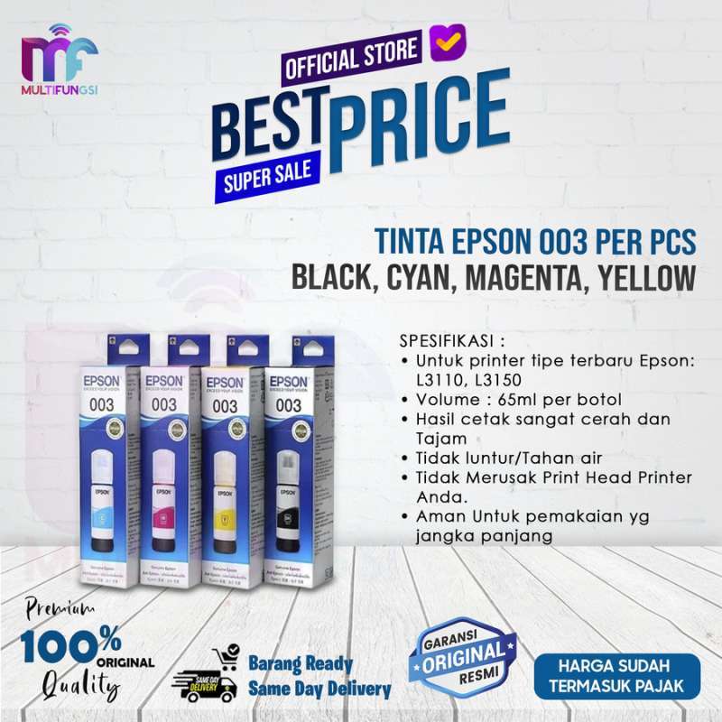 Daftar Harga Tinta Printer Epson Magenta Cyan Black 🔥 Original ...