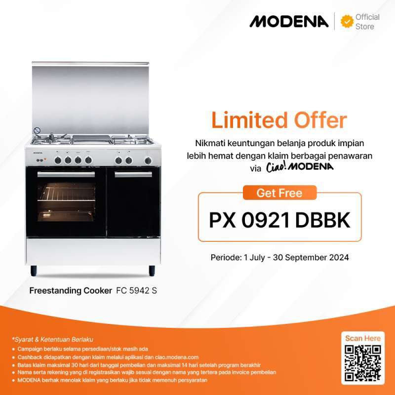 Promo Modena Freestanding Gas Cooker - Fc 5942 S Diskon 15% Di Seller ...